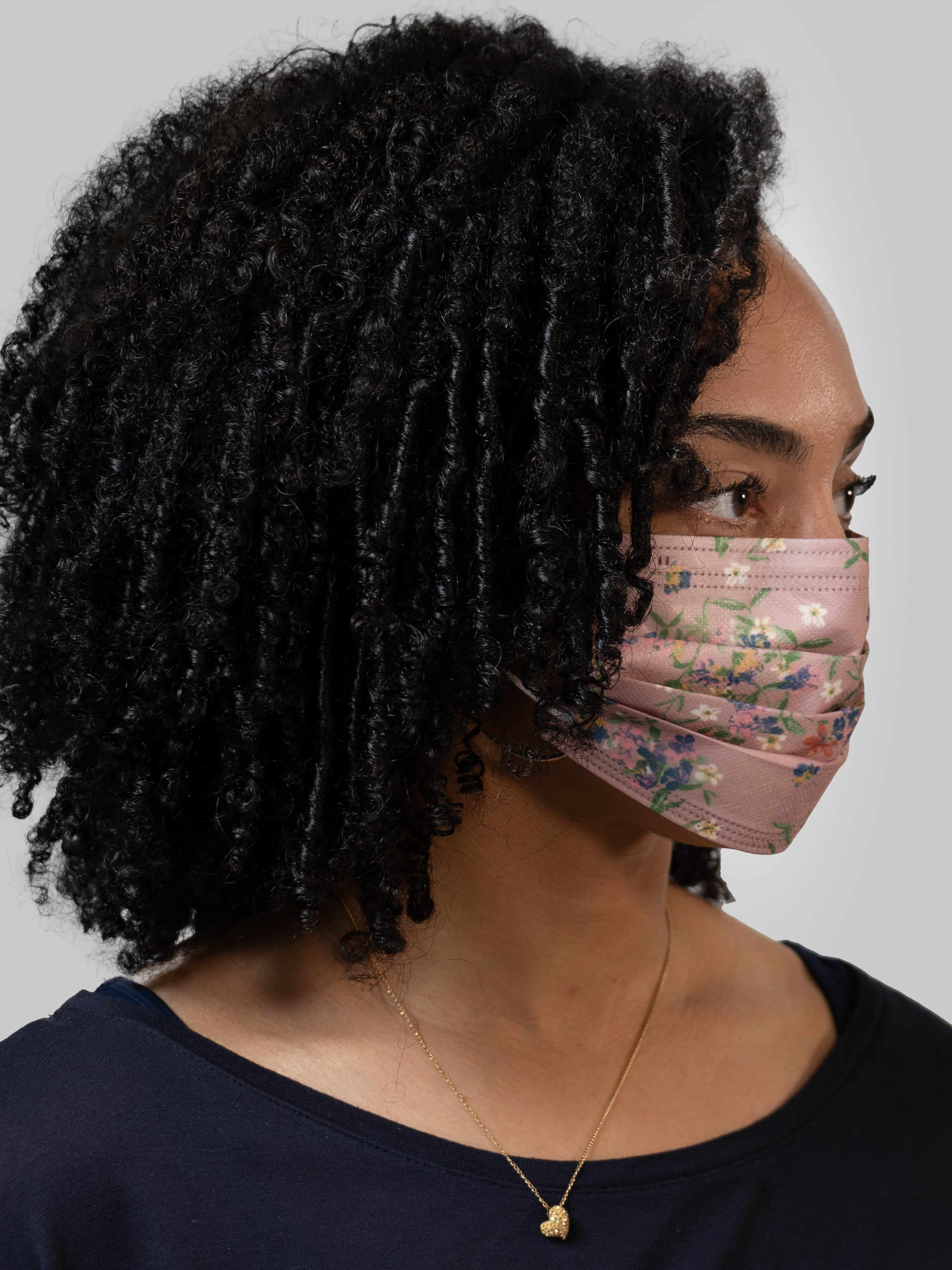 Jessica Simpson 3-Ply Disposable Face Masks Florals and Blush Solid Tr ...