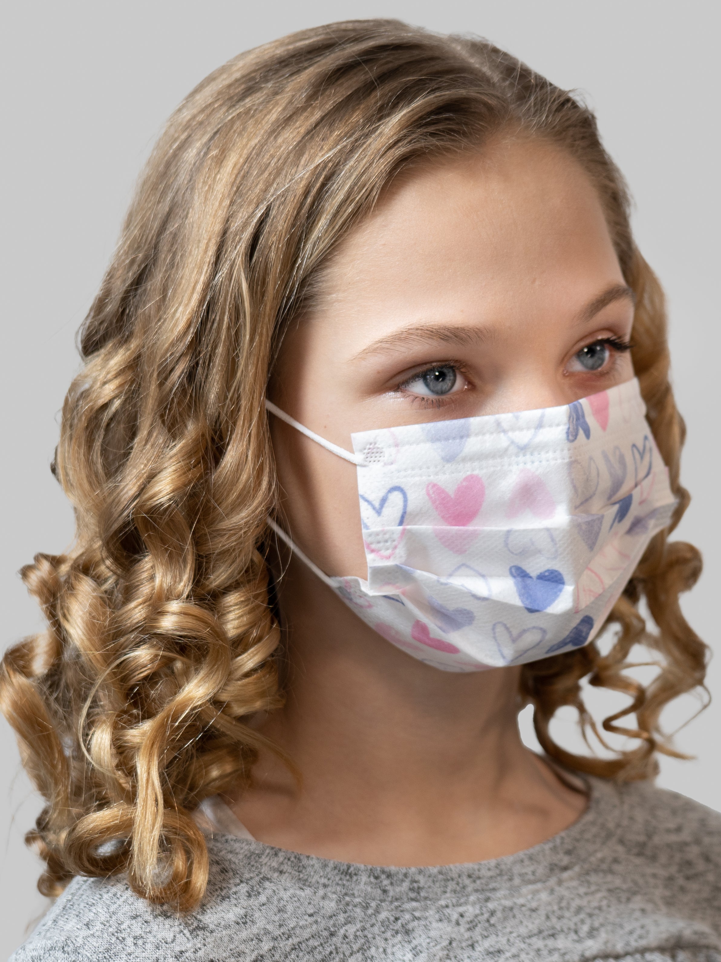 Laura Ashley Kids 3-Ply Disposable Face Masks Doodle Hearts Travel Pac ...