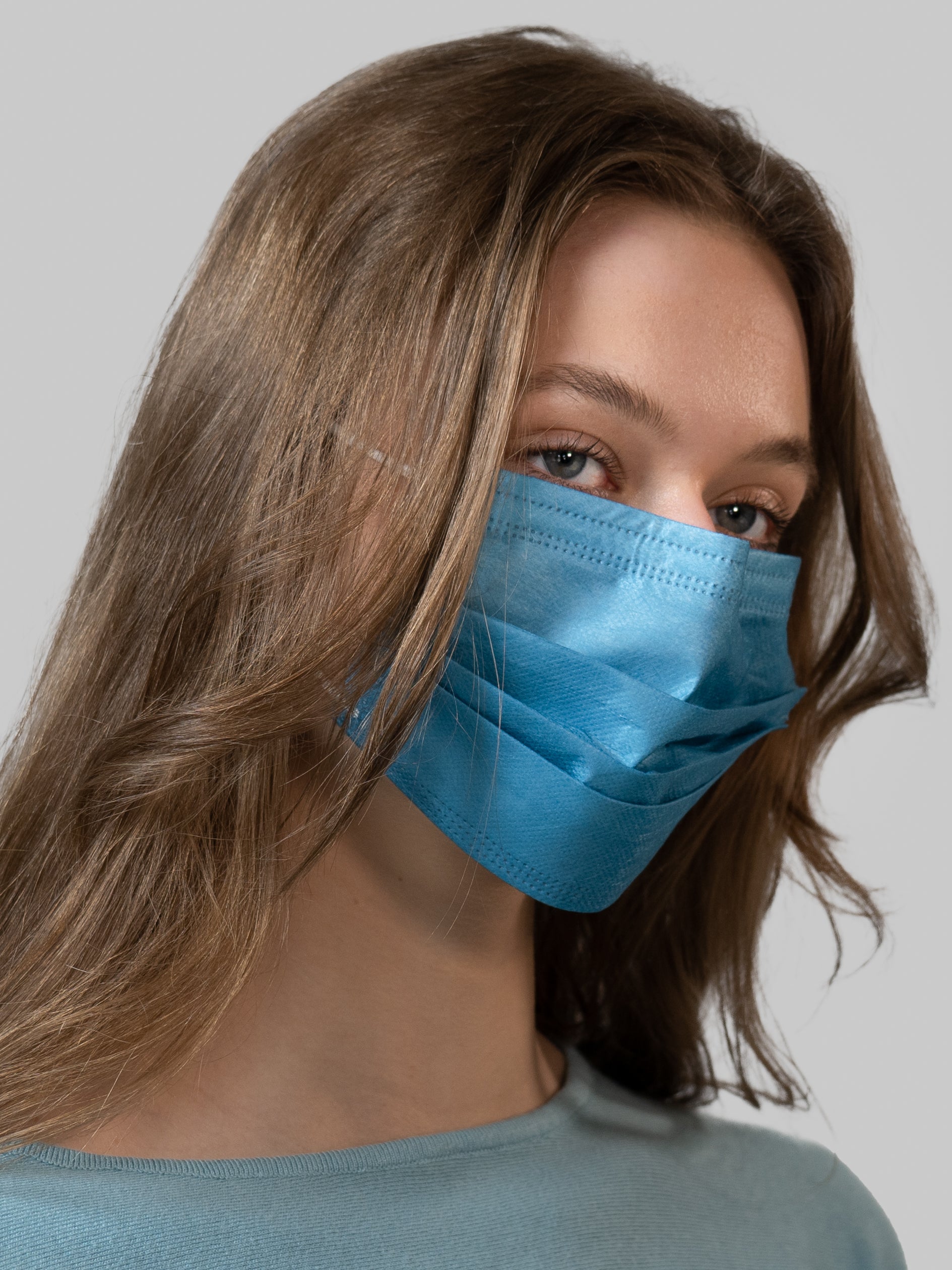 Laura Ashley 3-Ply Disposable Face Masks Gingham Sky Blue and Sky Blue ...