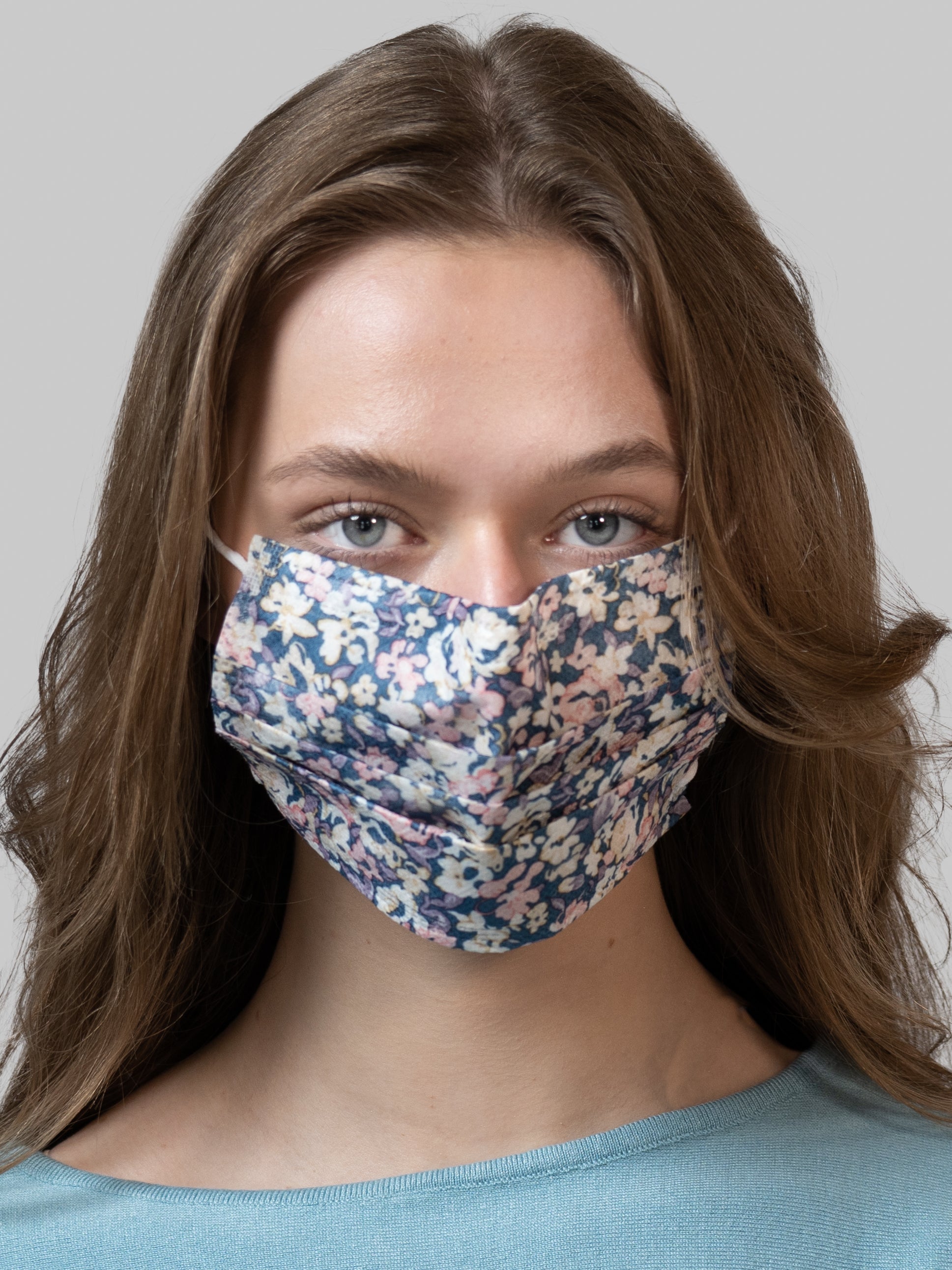 Laura Ashley 3-Ply Disposable Face Masks Ainsley Floral and Dusty Blue ...