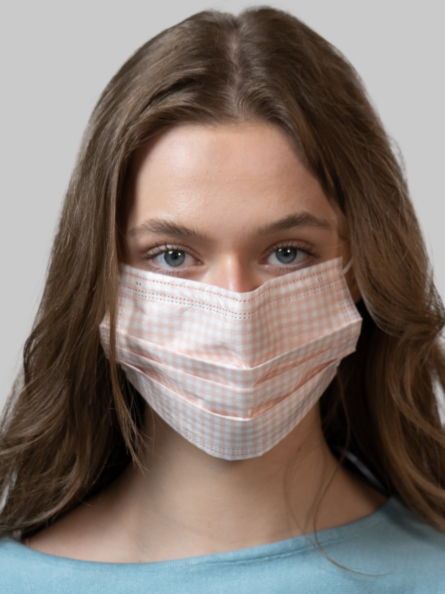 Laura Ashley 3-Ply Disposable Face Masks Gingham Blush and Blush Solid ...