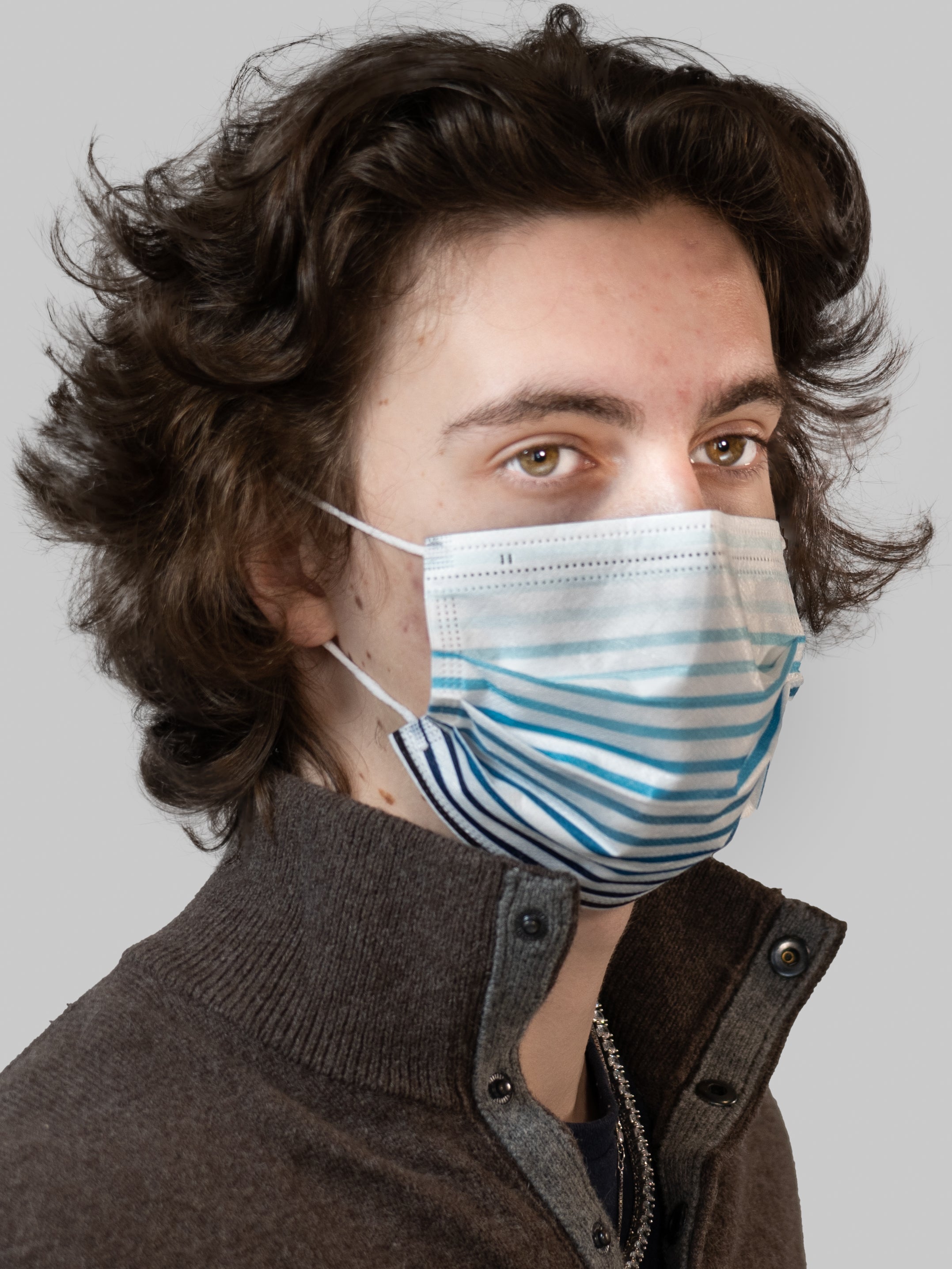 Nautica 3-Ply Disposable Face Masks Ombre Stripe and Navy Solid Travel ...