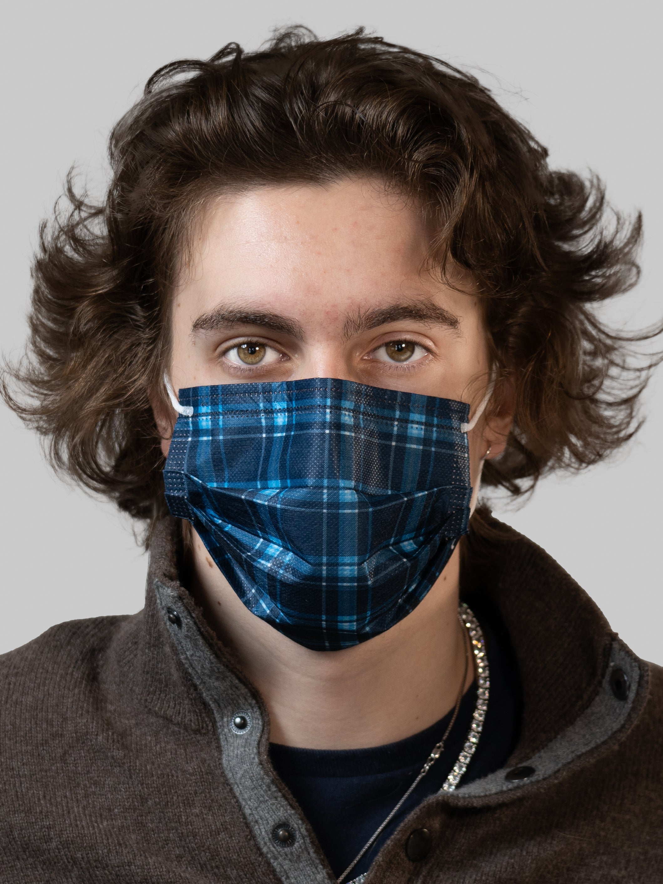 Nautica 3-Ply Disposable Face Masks Navy Plaid and Navy Stripe Travel ...