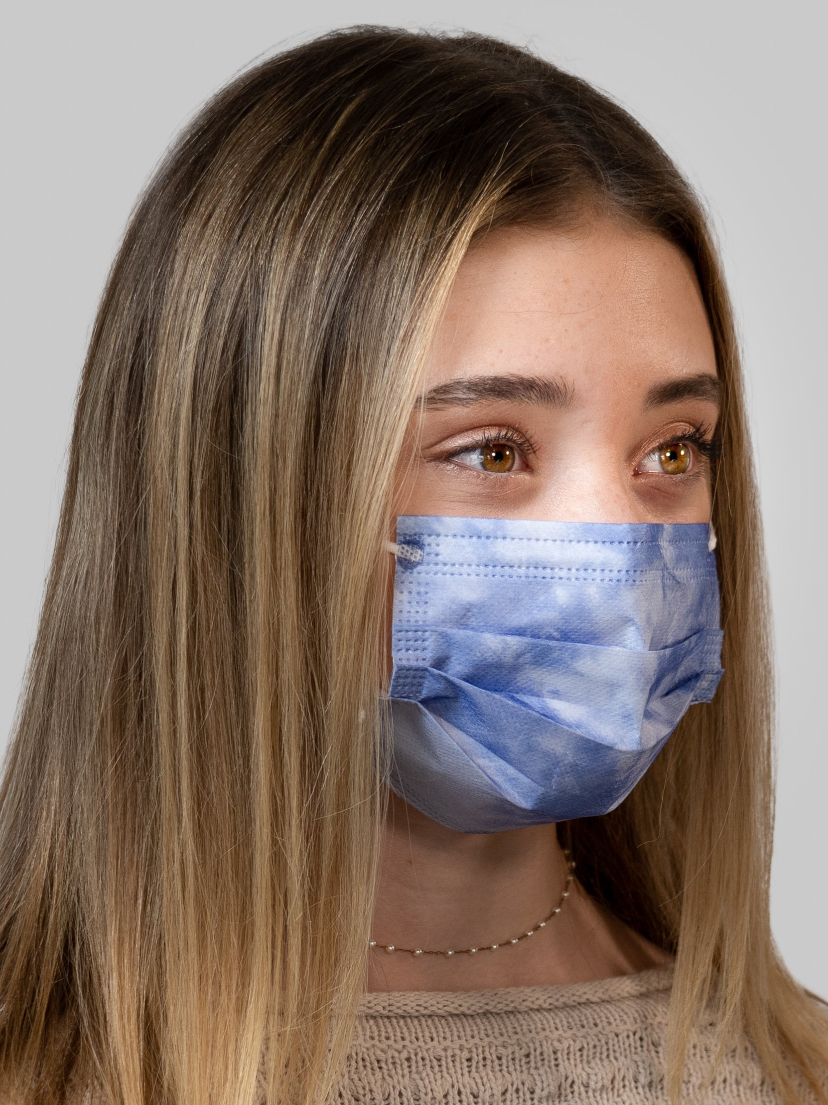 Nautica Kids 3-Ply Disposable Face Masks Tie Dye Purple and Pink Solid ...